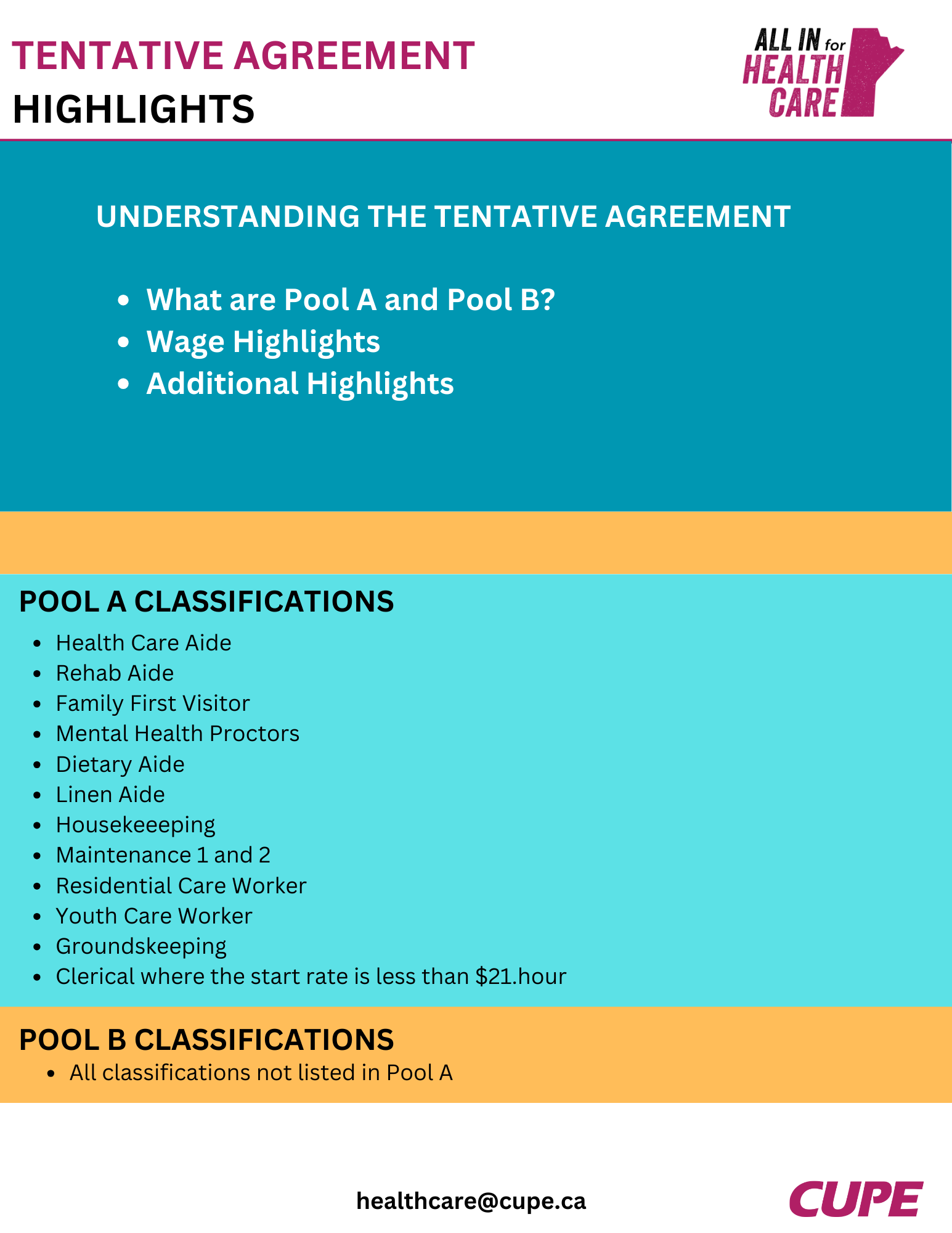 Tentative Agreement Highlights - CUPE 4270 - Southern Health-Santé Sud